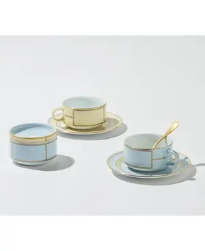 GINORI 1735 Colonna Diva Sugar Bowl With Cover - Celeste