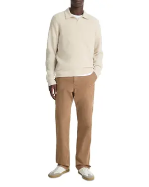 Vince Thermal Open Collar Polo Sweater - Runyon/bone