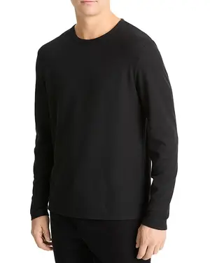 Vince Pima Pique Long Sleeve Tee - Black