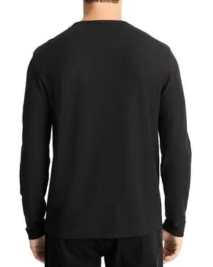 Vince Pima Pique Long Sleeve Tee - Black