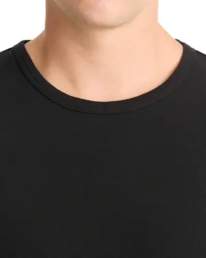Vince Pima Pique Long Sleeve Tee - Black