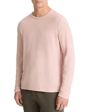 Vince Pima Pique Long Sleeve Tee Pink Haze