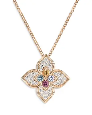 Roberto Coin 18k Rose Gold Venetian Princess Diamond & Gemstone Pendant Necklace - Multi/pink