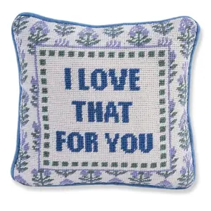 FURBISH Love That For You Needlepoint Pillow, 11 X 11 - Multi