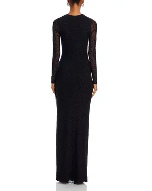 Black Halo Makira Clip Dot Maxi Dress