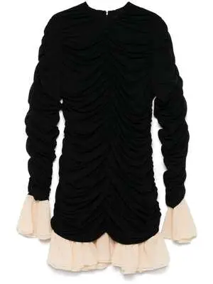 ROTATE BY BIRGER CHRISTENSEN Ruched Long-sleeve Mini Dress