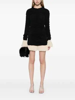 ROTATE BY BIRGER CHRISTENSEN Ruched Long-sleeve Mini Dress