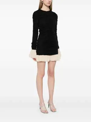 ROTATE BY BIRGER CHRISTENSEN Ruched Long-sleeve Mini Dress
