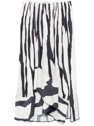 LANVIN Zebra-print Pleated Midi Skirt