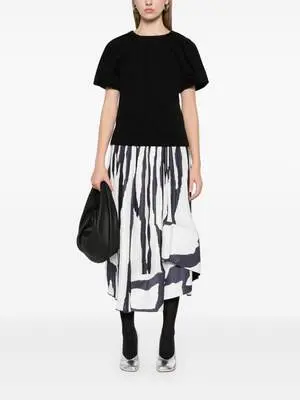 LANVIN Zebra-print Pleated Midi Skirt