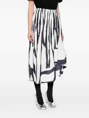 LANVIN Zebra-print Pleated Midi Skirt