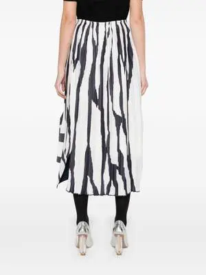 LANVIN Zebra-print Pleated Midi Skirt