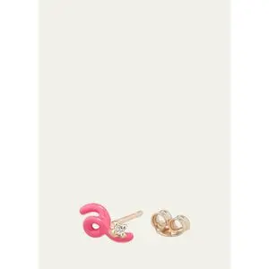 Bea Bongiasca 9k Yellow Gold, Sterling Silver And Diamond Mini Loop Single Earring