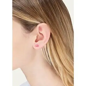 Bea Bongiasca 9k Yellow Gold, Sterling Silver And Diamond Mini Loop Single Earring