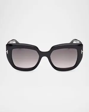 TOM FORD TOM FORD Saltzman Butterfly Sunglasses Shiny Black