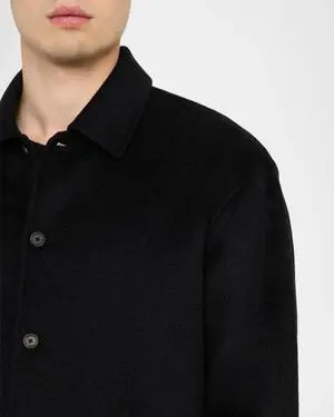 FRAME Apos;s Double-face Wool Overshirt - Black
