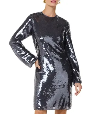 Whistles Sequin Mini Dress - Pewter