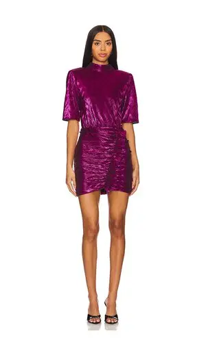Saylor Axelle Mini Dress - Metallic Magenta