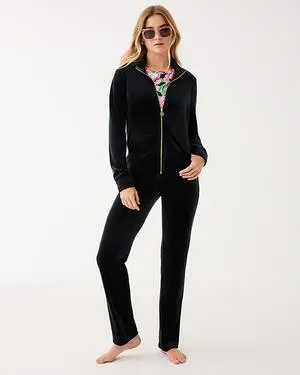 LILLY PULITZER Dorsey Velour Pant - Noir