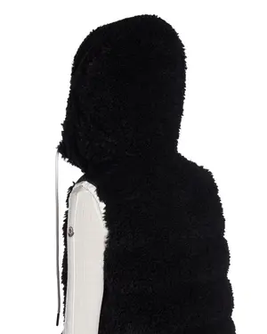 Moncler Faux Fur Sleeveless Jacket - Black