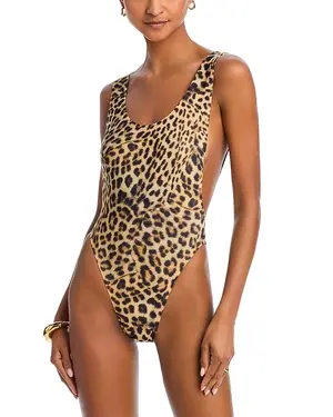 Norma Kamali Marissa One-piece Swimsuit - Cheetah Patch