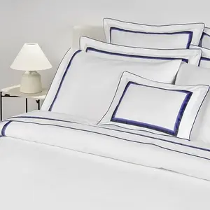 AMALIA HOME COLLECTION Lagos Gradient Egyptian Cotton Sateen Boudoir Sham Exclusive - White/navy