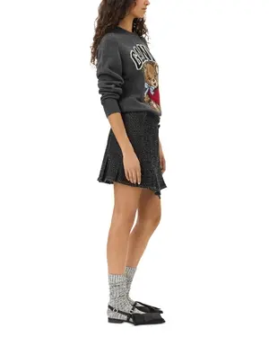 GANNI Graphic Bear Pullover Sweater - Gray Quill