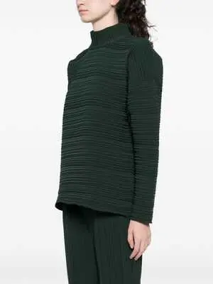 Issey Miyake Crepe Knitted Top