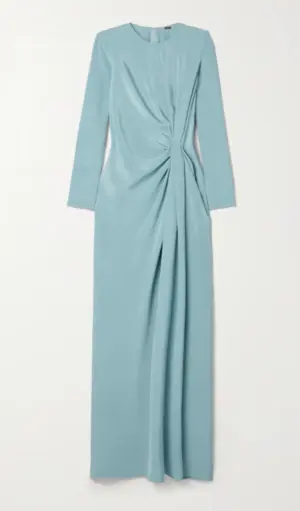 Adam Lippes Adam Lippes Draped Silk-crepe Gown Light Blue
