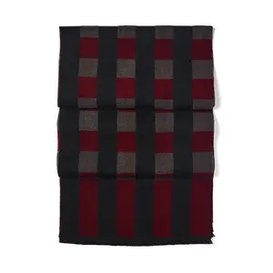 ASPINAL OF LONDON Exploded Check Wool Scarf - Blue/red/grey
