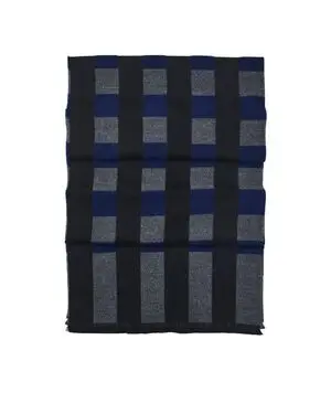 ASPINAL OF LONDON Exploded Check Wool Scarf Navy
