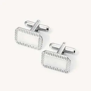 ASPINAL OF LONDON Plated Engraved Cufflinks - Silver
