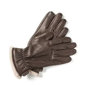 ASPINAL OF LONDON Deerskin Leather Gloves - Brown