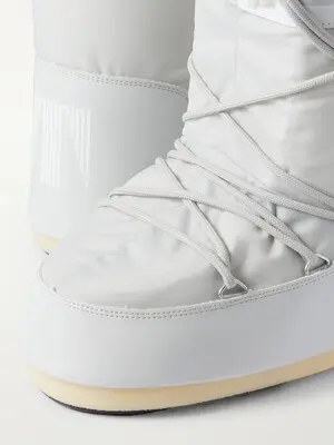 Moon Boot Icon Shell And Leather-like Snow Boots - Gray