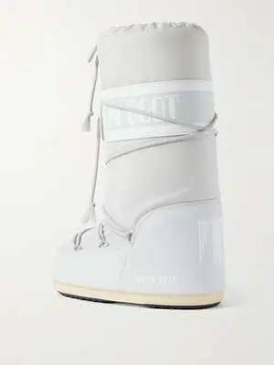 Moon Boot Icon Shell And Leather-like Snow Boots - Light Gray