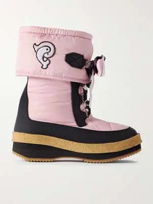 Emilio Pucci Logo-appliquéd Snow Boots - Pink
