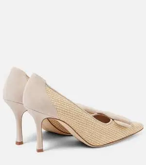 Manolo Blahnik Maysale 90 Raffia Pumps