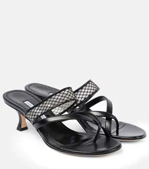 Manolo Blahnik Sulna 50 Leather Mules