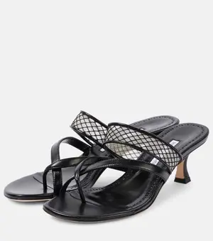 Manolo Blahnik Sulna 50 Leather Mules