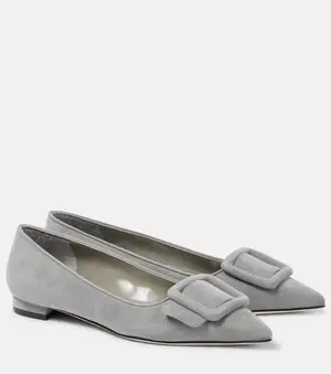 Manolo Blahnik Maysale Ballet Flats - Grey
