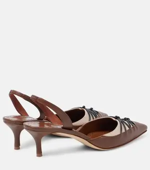 Manolo Blahnik Maretsli 50 Leather Slingback Pumps