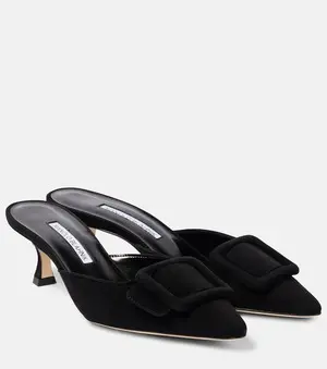 Manolo Blahnik Maysale 50 Suede Mules