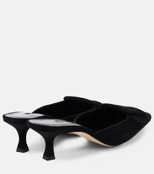 Manolo Blahnik Maysale 50 Suede Mules