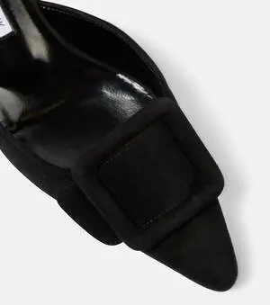 Manolo Blahnik Maysale 50 Suede Mules