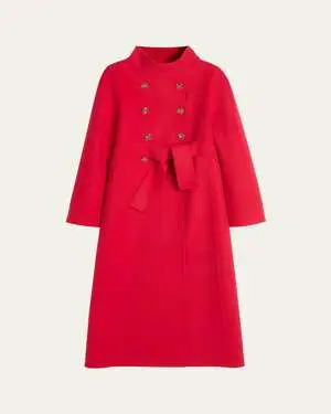 Valentino Garavani High-neck Belted Wool Cashmere Coat