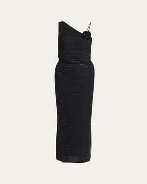 Giorgio Armani Embellished Tulle Gown - Solid Black
