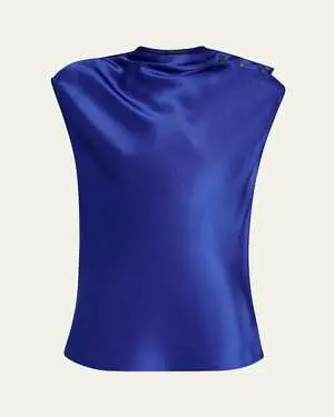 Giorgio Armani Double Silk Satin Blouse - Blue