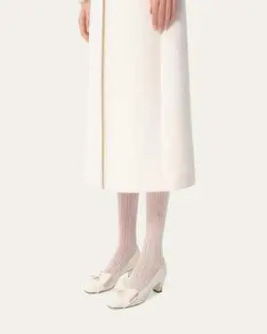 Valentino Garavani Bowow Leather Pumps - Ivory