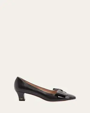Valentino Garavani Bowow Leather Pumps - Nero