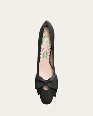 Valentino Garavani Bowow Leather Pumps - Nero